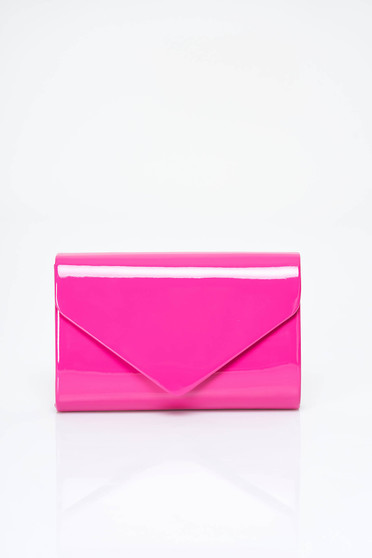 Geanta dama tip plic roz din piele ecologica lacuita