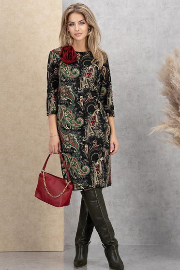 Rochie din jersey imprimat midi cu un croi drept - StarShinerS