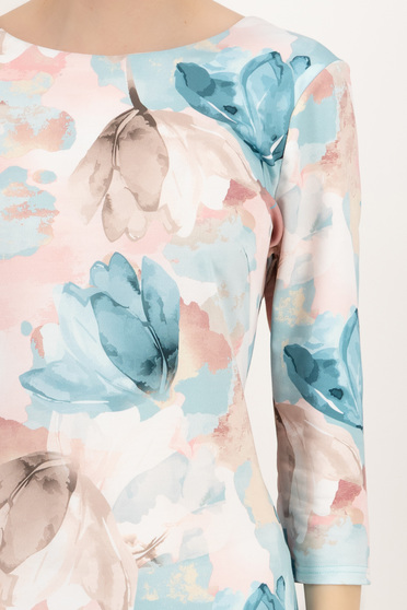 Rochie din jersey roz pudra pana la genunchi cu un croi drept | S-062331-3