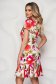 Rochie alba midi cu imprimeu floral cu decolteu rotunjit si pliuri de ...